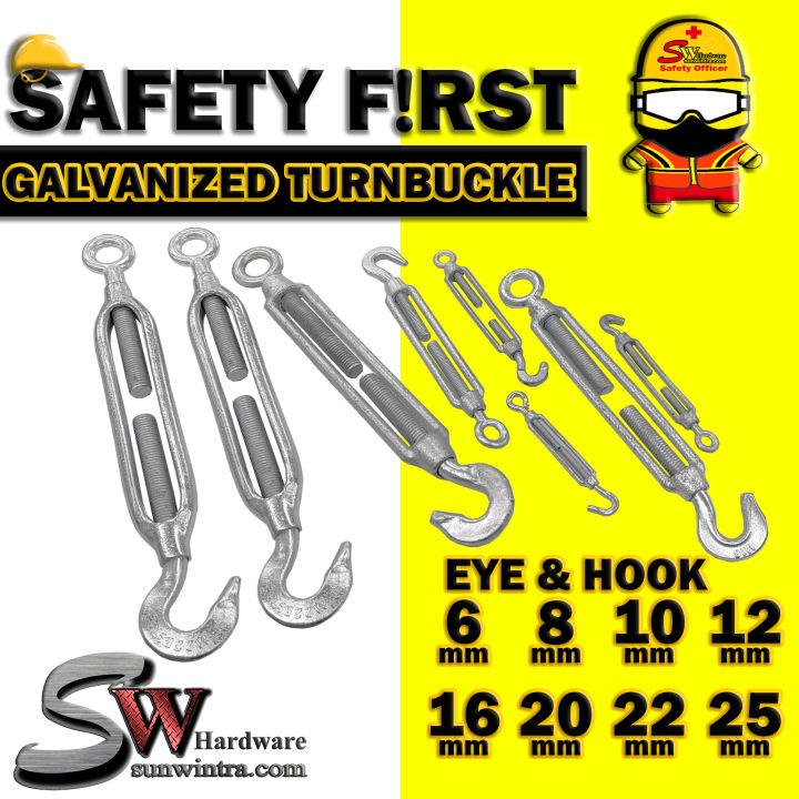 SW Hardware High Quality Galvanized Metal Eye & Hook Turnbuckle Wire ...