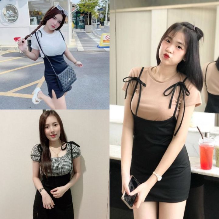 🌈 MesubShop 🌈 ชุดเซ็ต Set2ชิ้น เสื้อ+เอี๊ยมกระโปรง ‼️งานตามหา‼️ครอปลายสก๊อต/พื้น+เอี๊ยมกระโปรง ...