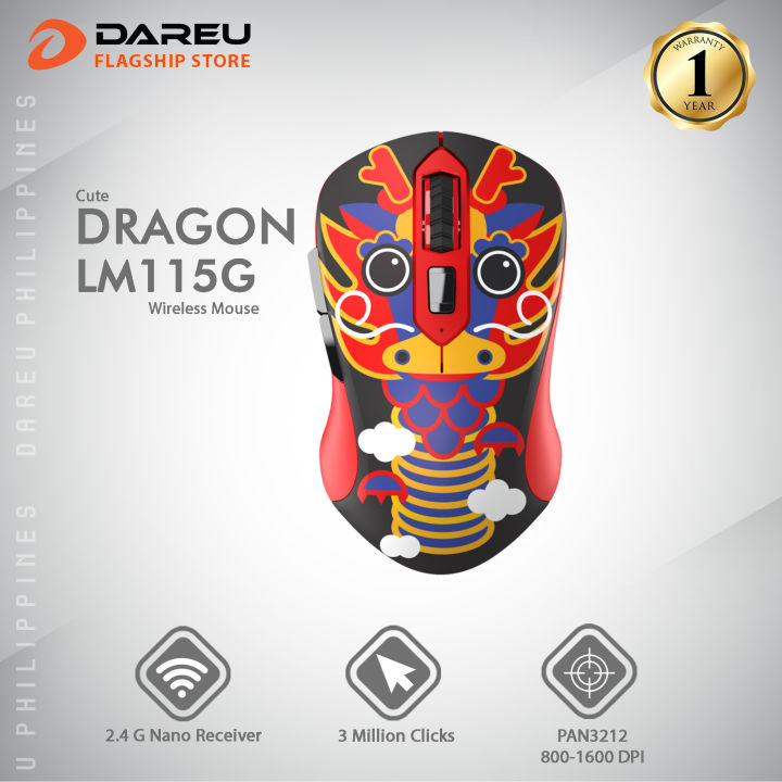 Dareu LM115G Dragon Wireless Mouse/ Wireless 2.4GHz Nano Receiver ...