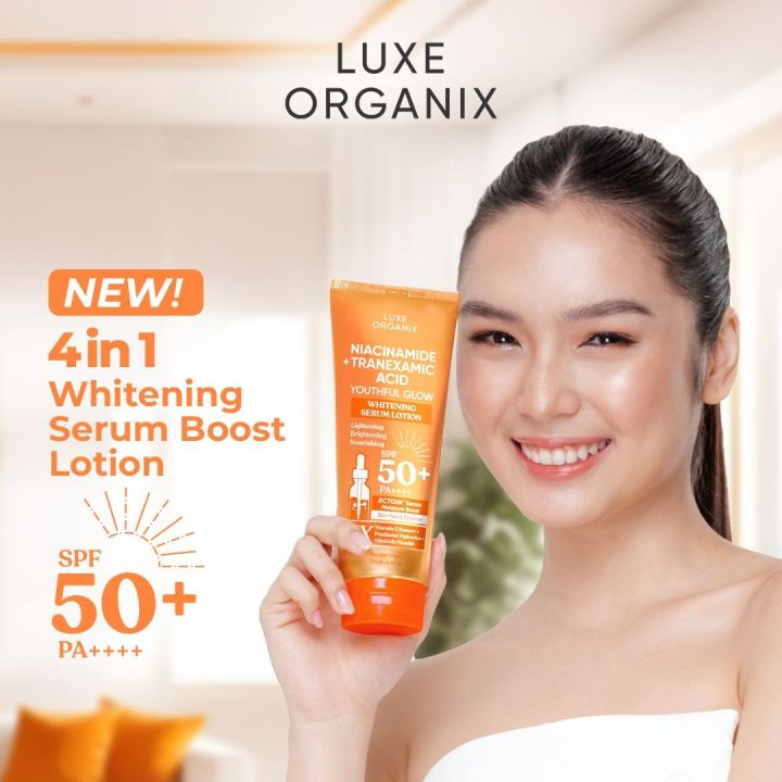 LUXE ORGANIX Niacinamide Tranexamic Acid Youthful Glow Whitening Serum ...
