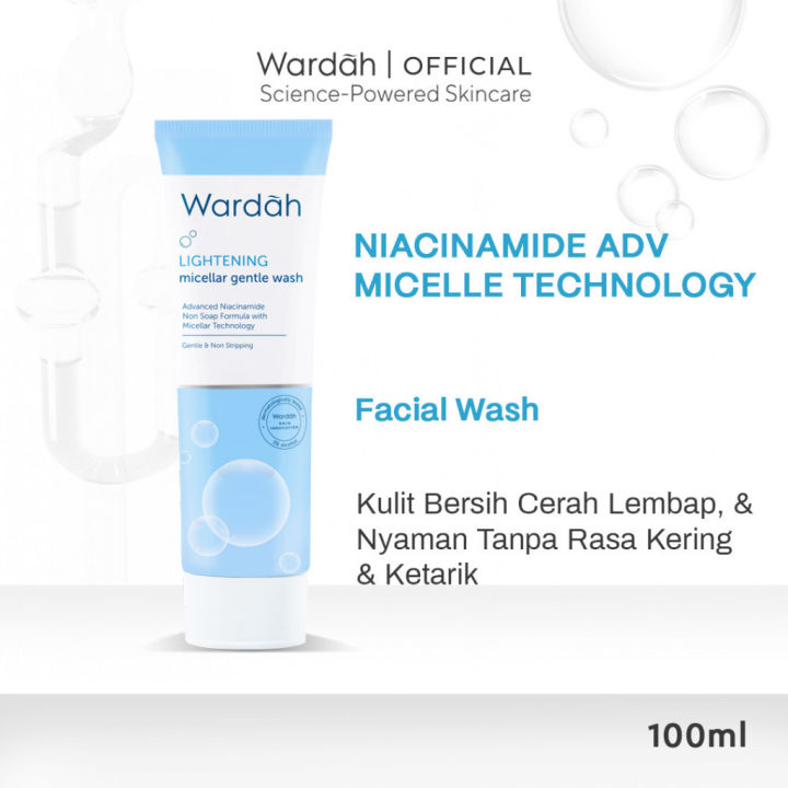 WARDAH Lightening Niacinamide Micellar Gentle Wash - Facial Wash dengan ...