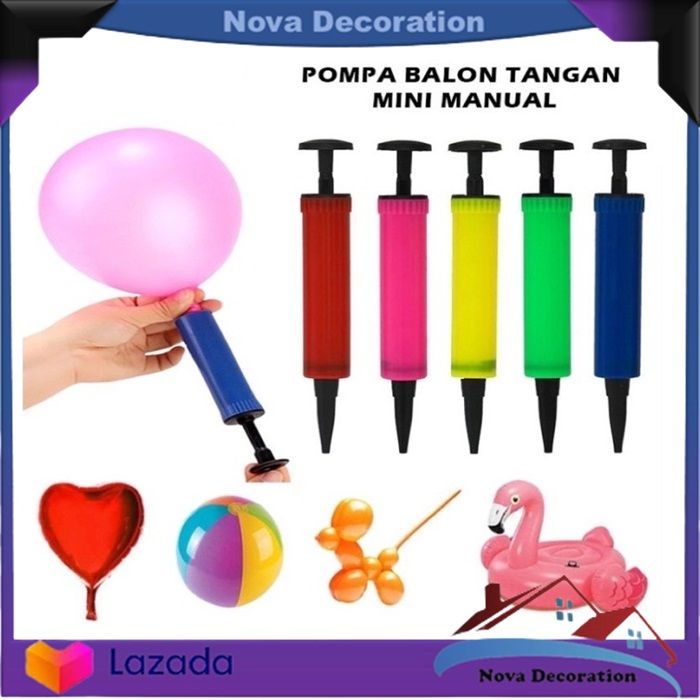 Pompa Tangan Manual / Alat Pompa Mini Balon / Portable Manual Hand Pump ...