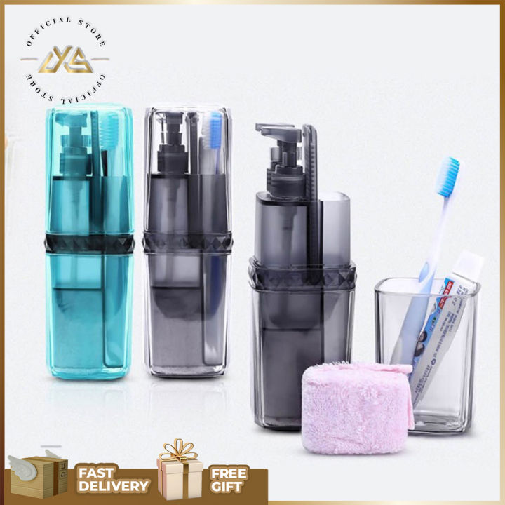 TRAVEL TOILETRY KIT/ 8 IN 1 TRAVEL PACK SET/ TOOTHBRUSH HOLDER CUP ...