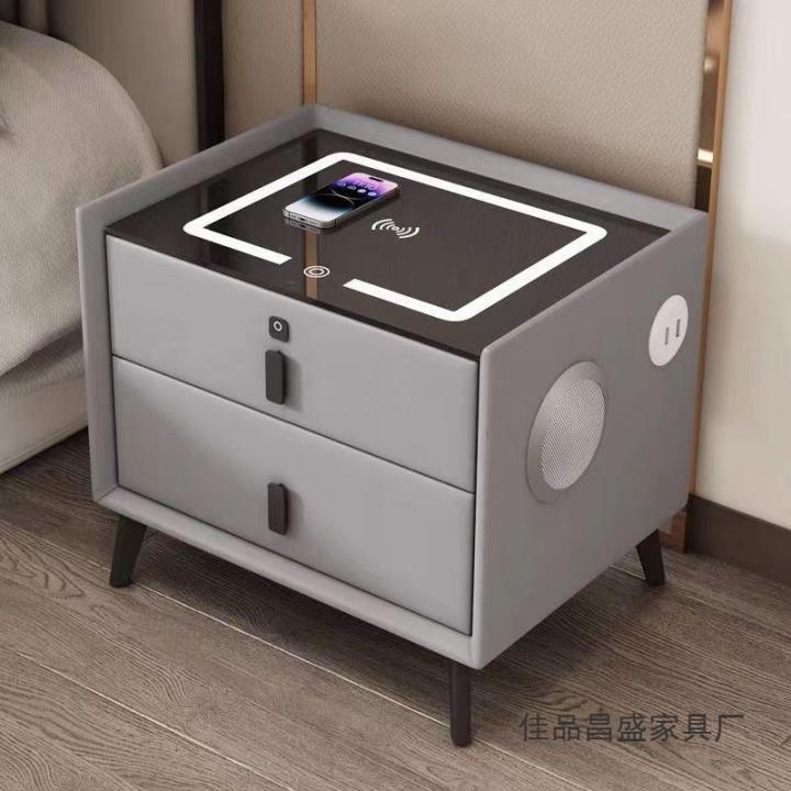 Integrated Smart Bedside Table Multi-Functional Simple Modern Solid ...
