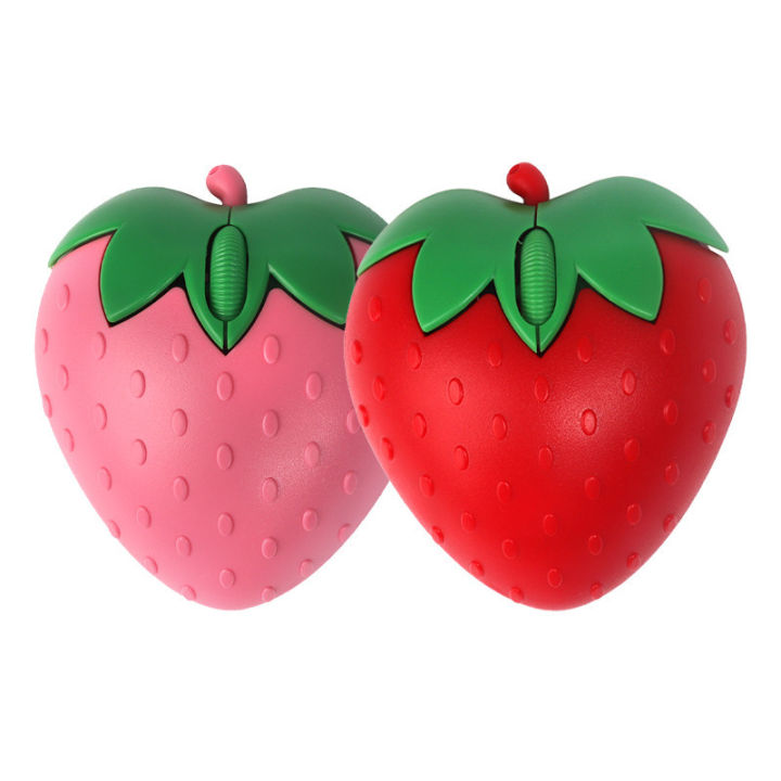 CHUYI Creative Strawberry Wireless Mouse 2.4G+Bluetooth Dual Mode ...