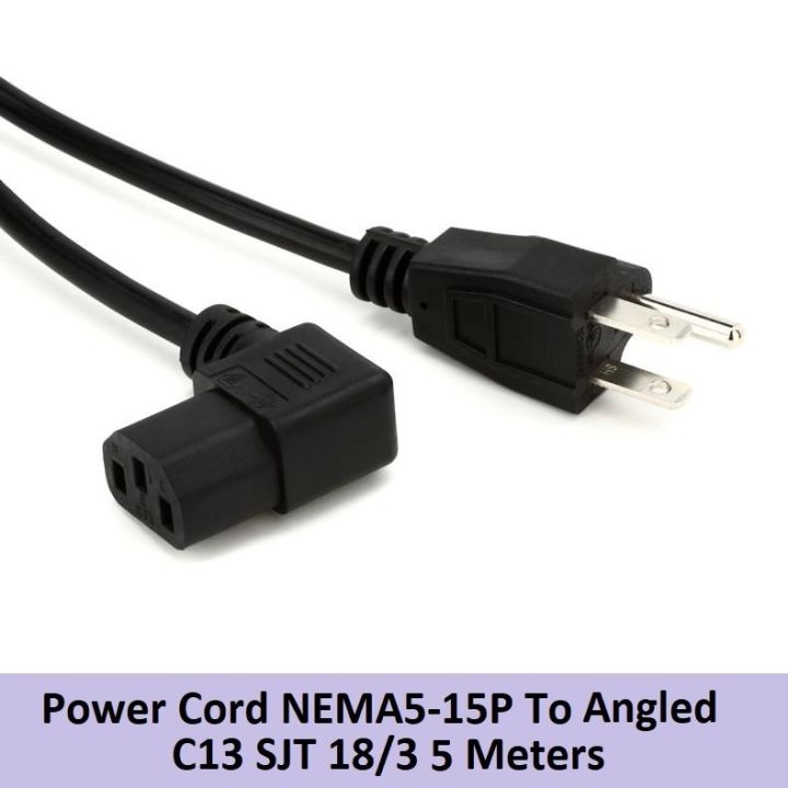 Power Cord NEMA 5 15P To C13 Angled NEMA 5-15P 5m Replacement Monitor ...