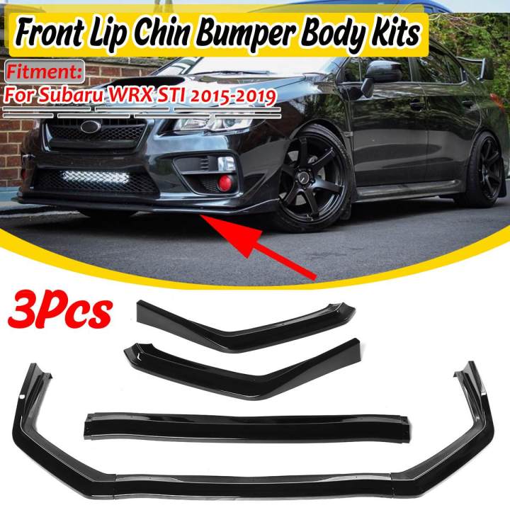Carbon Fiber Look 3Pcs Car Front Bumper Splitter Lip Chin Spoiler ...