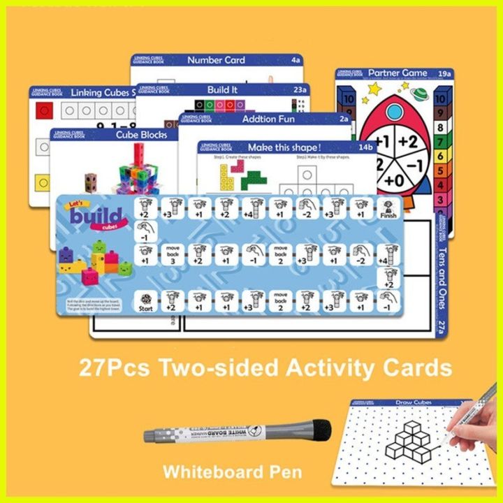 COD ♀ ☾ Linking Math Block Cube Toys Numberblocks Activity Cards Set ...