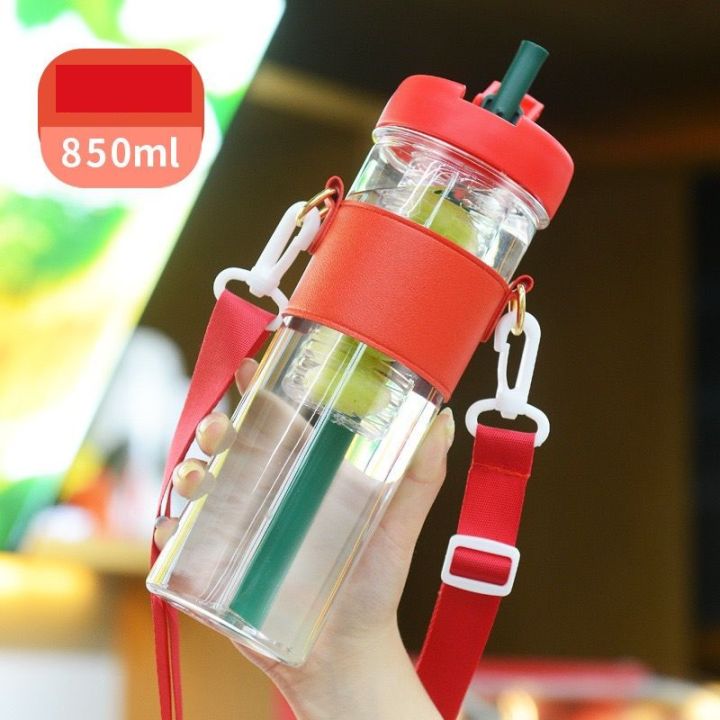 Botol Minum Tali Portable Transparant Model Aesthetic & Filter Ramah ...