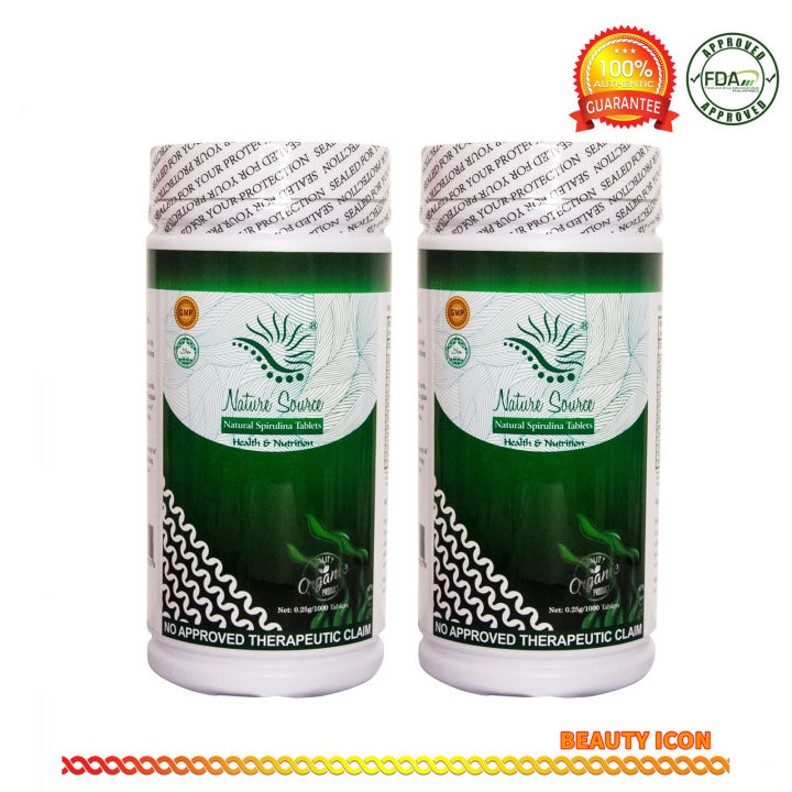 Nature Source Spirulina Tablets Healt & Nutrition 0.25g Set Of 2 | Lazada PH