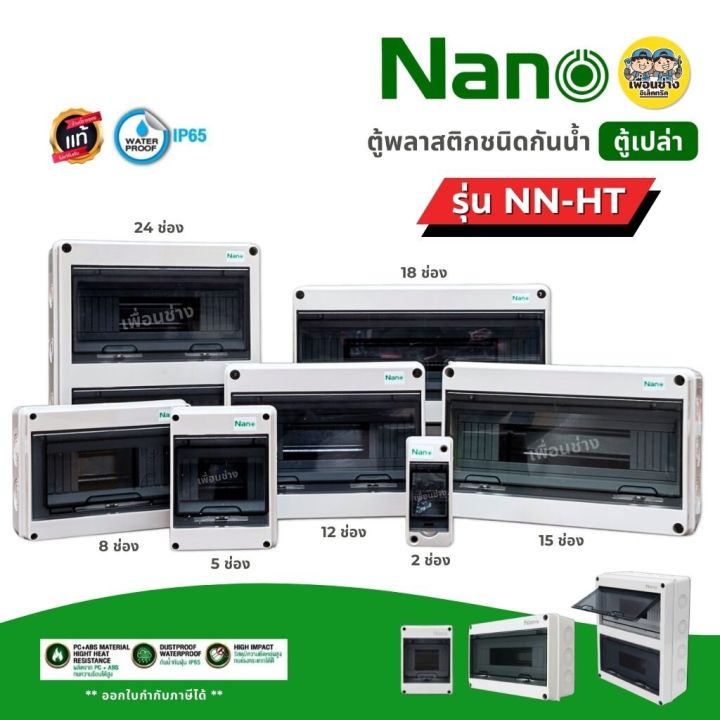 **รุ่น NN-HT** NANO ตู้พลาสติกกันน้ำ IP65 ตู้เปล่า ตู้คอนซูมเมอร์ยูนิต ...