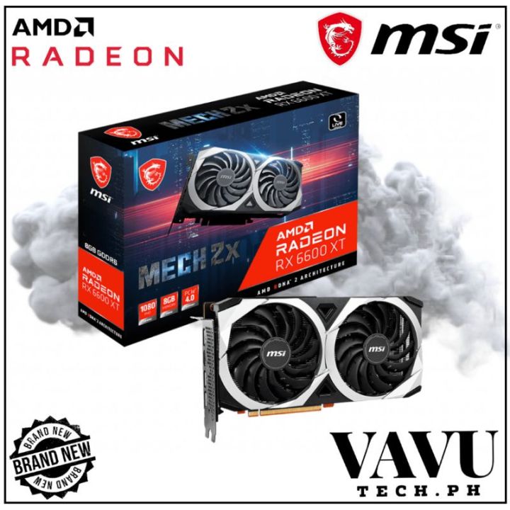 MSI Radeon RX 6600XT Mech 2X OC Dual Fan 8GB GDDR6 OC Video Graphic ...