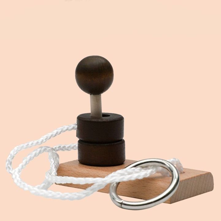 BWNTIX 3D Threading Rope Loop Puzzle Brain Teaser Wooden Creative ...