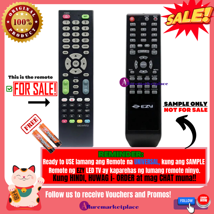 EZY Led TV Remote| Ready to use Universal TV Remote for EZY Led TV ...