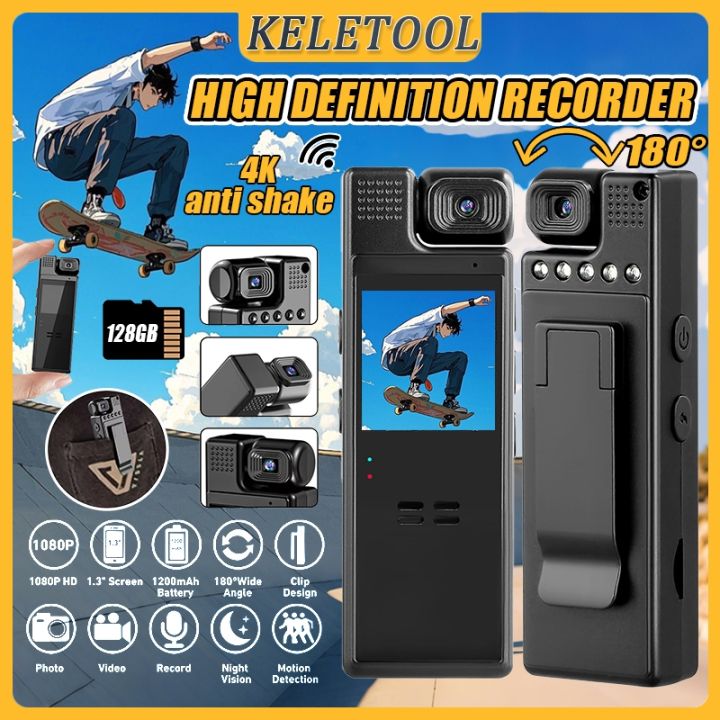 Mini Camera Body Cam Wifi 4k Full HD 1080p Rotating Lens 1200mah ...