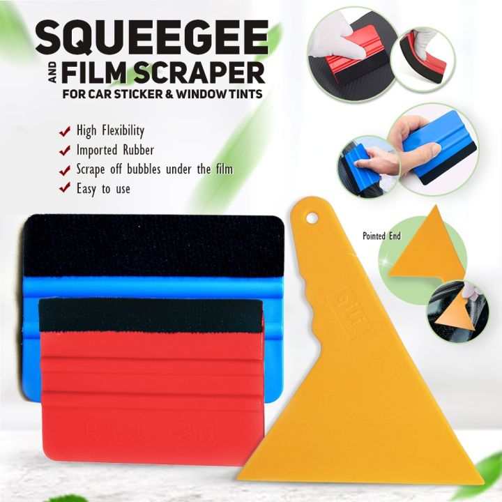 Squeegee Film Scraper For Car Sticker Decals Application Soft-Felt Edge ...