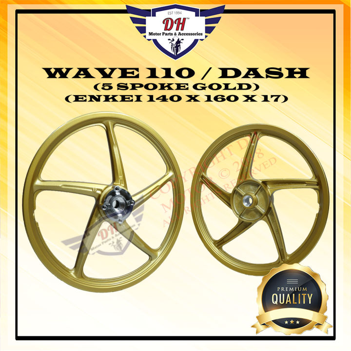 WAVE 110 / DASH V1 / V2 SPORT RIM ENKEI WITH BUSH AND BEARING 5 SPOKE ...