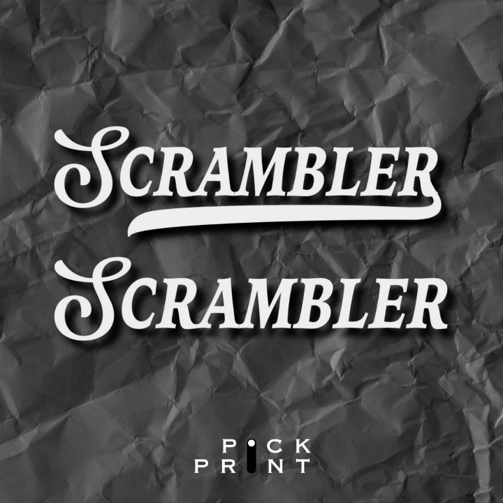 Classic Motorcycle SCRAMBLER STICKER DECAL, Weatherproof & Scratchproof ...