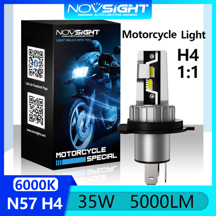 Novsight N57 H4 LED Motorcycle LED Headlight Bulb 6000K Super Bright ...