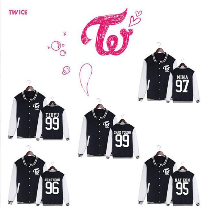 【XX】KPOP TWICE Baseball Jacket Women Men Bomber Jacket K-POP MOMO TZUYU ...