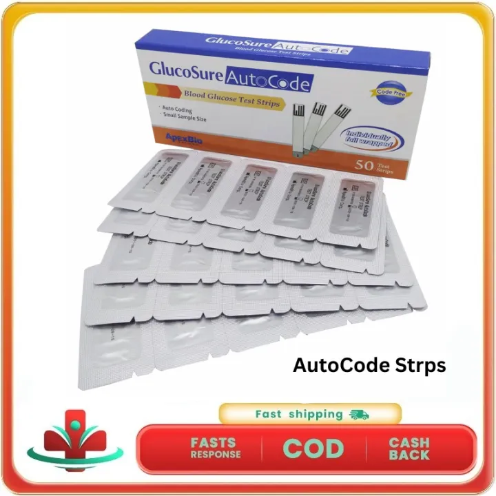 Blood Glucose Test Strips (50pcs) Glucosure Autocode | Lazada PH