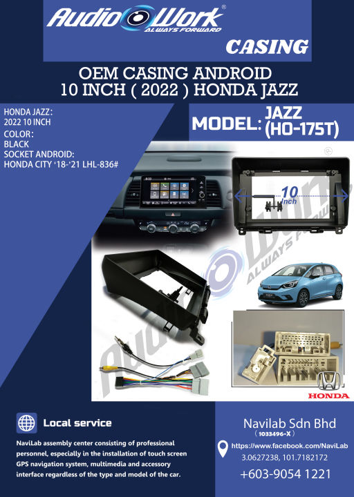 Honda Jazz 2022 Android Player Casing 10 Inch (Low Spec)(Black)🔥Ready ...