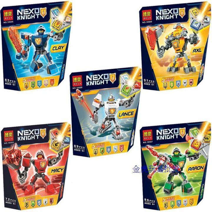 Nexo Knights 10587 Macy Aaron AXL Lance Clay 70364 70365 70363 Building ...