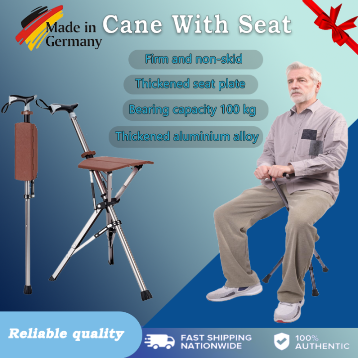 Adjustable Height Cane Chair Tripod Cane Stool Crutch Chair Cane With ...