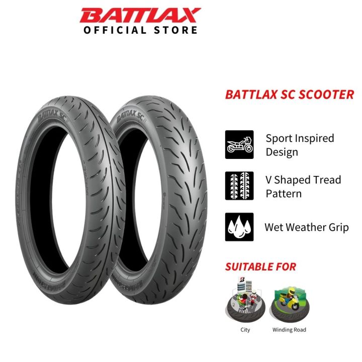 Bridgestone Battlax Scooter SC Motorcycle Tire 130/70/13 90/80/14 120 ...