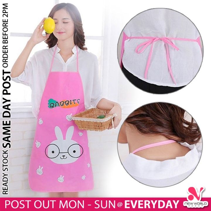 𝗪𝗔𝗧𝗘𝗥𝗣𝗥𝗢𝗢𝗙 》Cute Cartoon Adult Apron Art Painting Cooking Baking ...