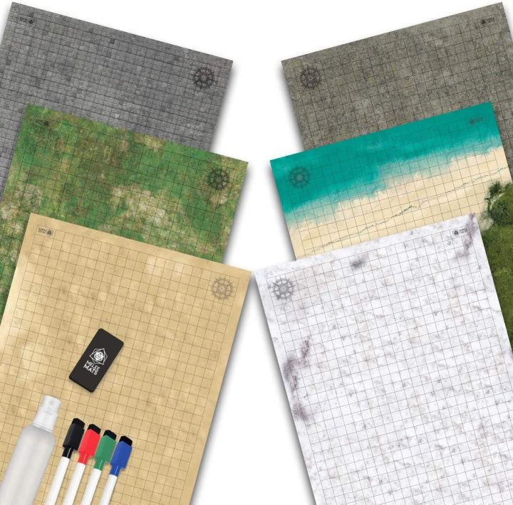Melee Mats Battle Grid Game Mat - 3 Pack DOUBLESIDED - Portable ...
