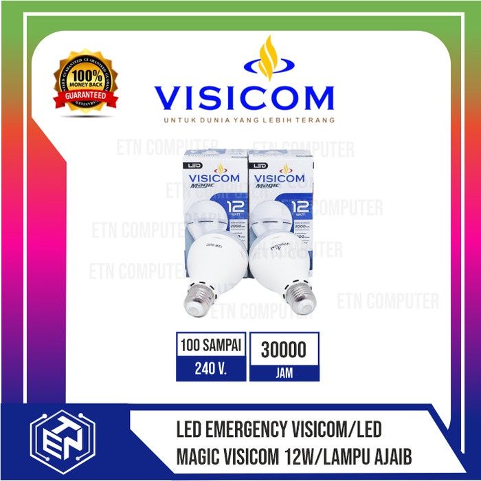 LAMPU LED EMERGENCY VISICOM MAGIC 12 WATT BERGARANSI | Lazada Indonesia