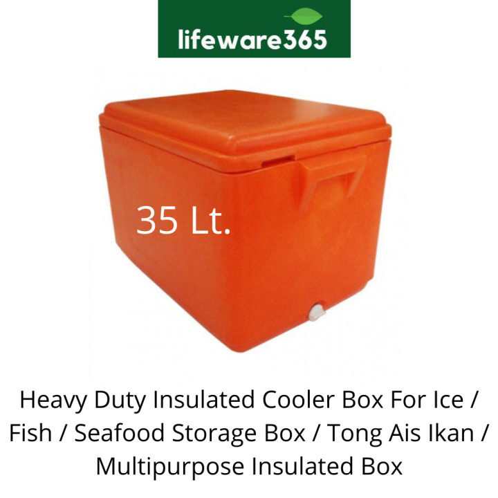 35 Liter Heavy Duty Insulated Cooler Box For Ice / Fish / Seafood ...