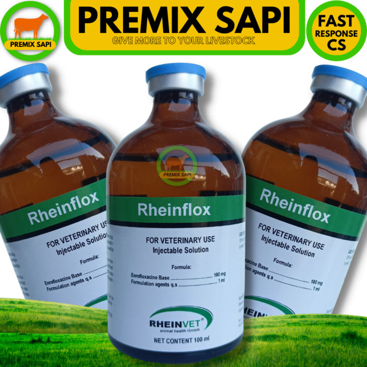 RHEINFLOX 100 ml - Enrofloxacin 10% Seperti Interflox Roxine - Obat ...