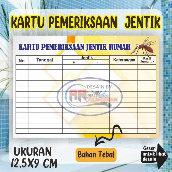 100 lembar kartu pemeriksaan jentik. | Lazada Indonesia