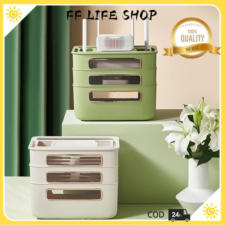 WiFi Router Storage Box Wire TV Set Top Box Shelf Socket Optical Cat ...