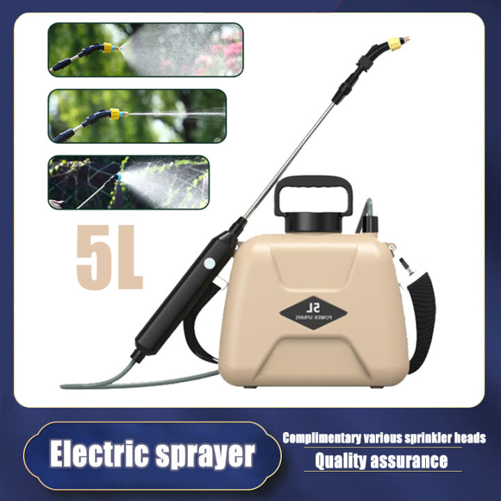 YOQU 5L Electric Sprinkler Shoulder Portable Sprayer Wate Can Garden ...