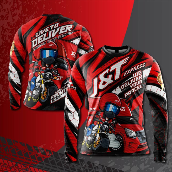 เสื้อยืดแขนสั้น J&T Express JNT สำหรับพนักงานจัดส่ง ระบายอากาศ ดูดซับ ...