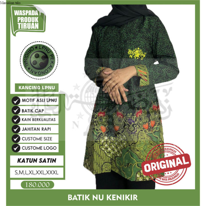 Blus Batik NU Kenikir NU Hitam Seragam NU Batik NU Wanita 1 Abad ...