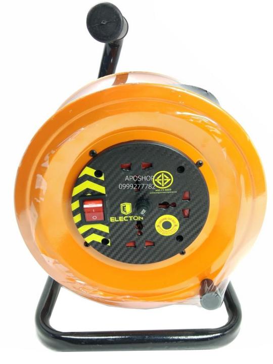 ELECTON ล้อเก็บสายไฟ 3 ช่อง สีส้ม Electon สินค้าคุณภาพ | Lazada.co.th