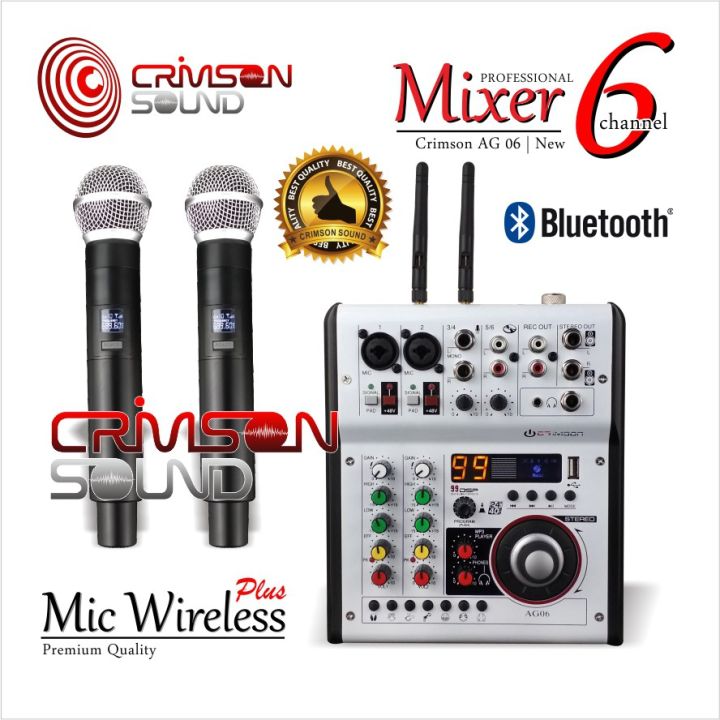 MIXER 6 Channel BLUETOOTH 99 DSP Plus MIC WIRELESS Crimson AG-06 | Lazada Indonesia
