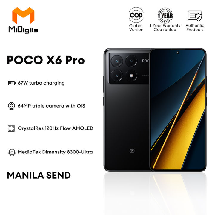 Local warranty POCO X6 Pro 5G MediaTek Dimensity 8300 Ultra 120Hz FIow ...
