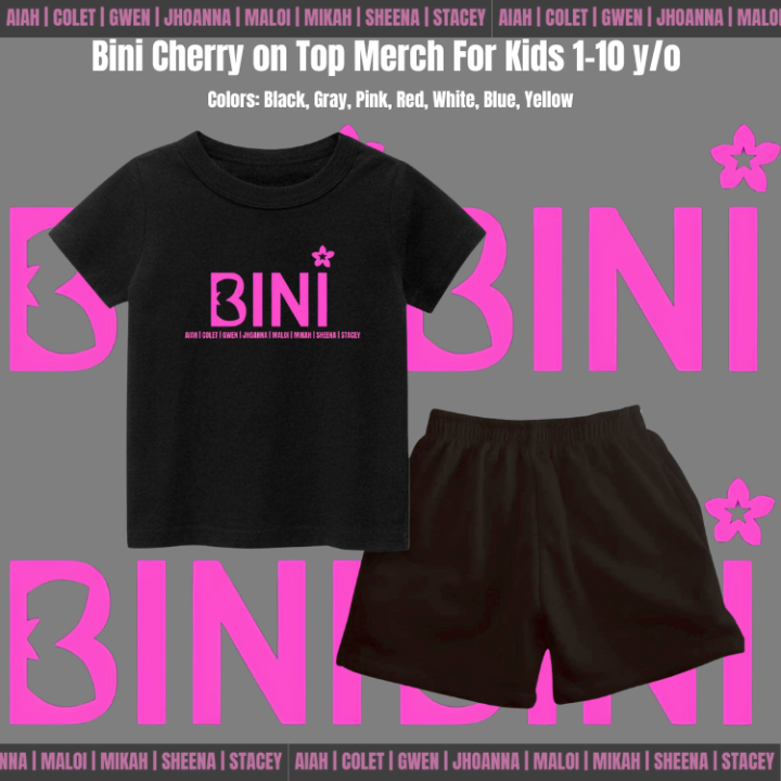 Bini Terno for girls 1-10 y/o Bini merch Cotton Tshirt Terno Short for ...