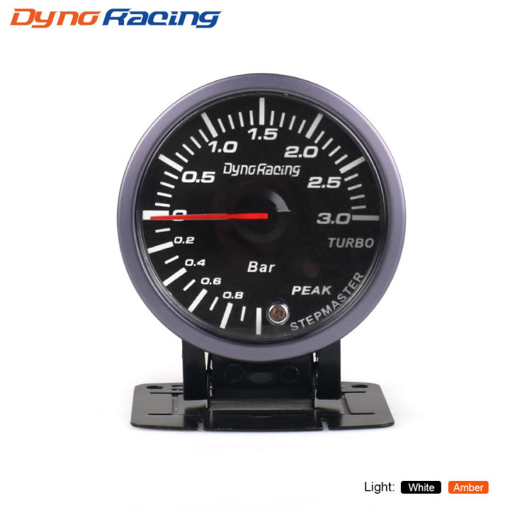 Dynoracing 2.5 Inch 60mm Car Turbo Boost Gauge 3 BAR White&Amber Dual Led Display With Peak ...