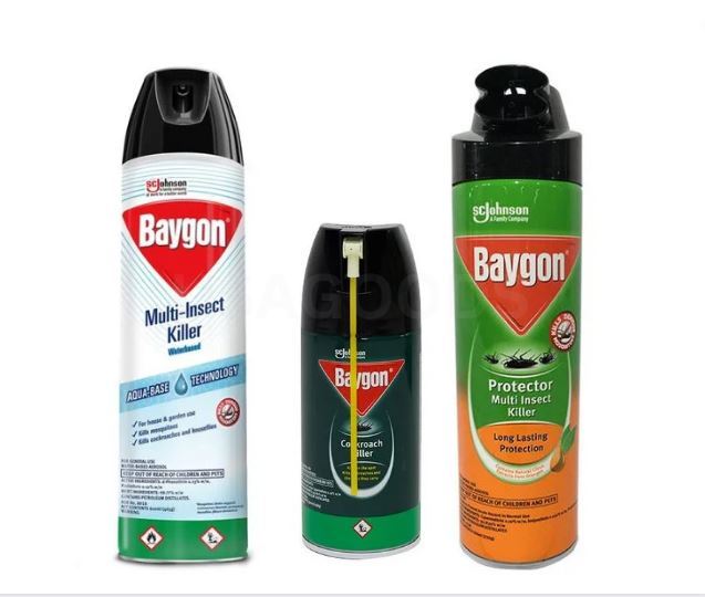 Baygon Cockroach Aerosol, Waterbased, Protector Multi-Insect Killer ...