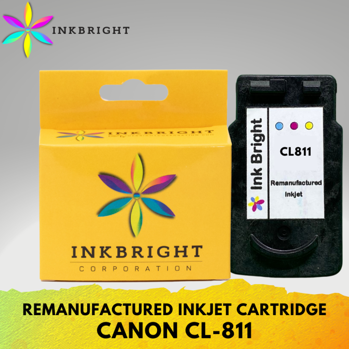 InkBright CL 811 TriColor Ink Cartridge Refillable (CL-811 CL811 ...