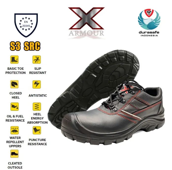 Sepatu Safety Pria ARMOUR X S3 SRC Composite Toe Cap Safety Shoe Kevlar ...