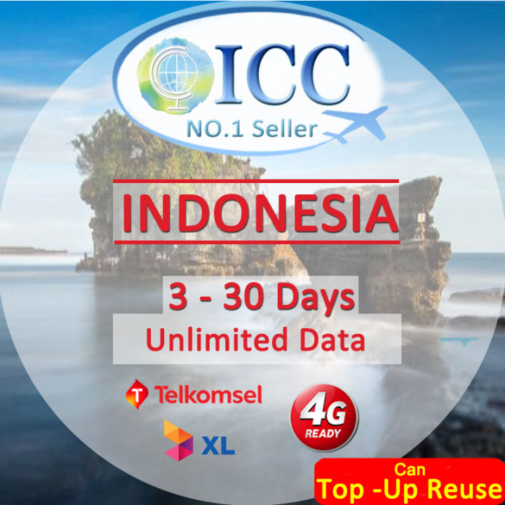 ICC Indonesia 3-30 Days Unlimited Data SIM Card *XL/Telkomsel Network*/Indonesia Sim Card/Bintan ...