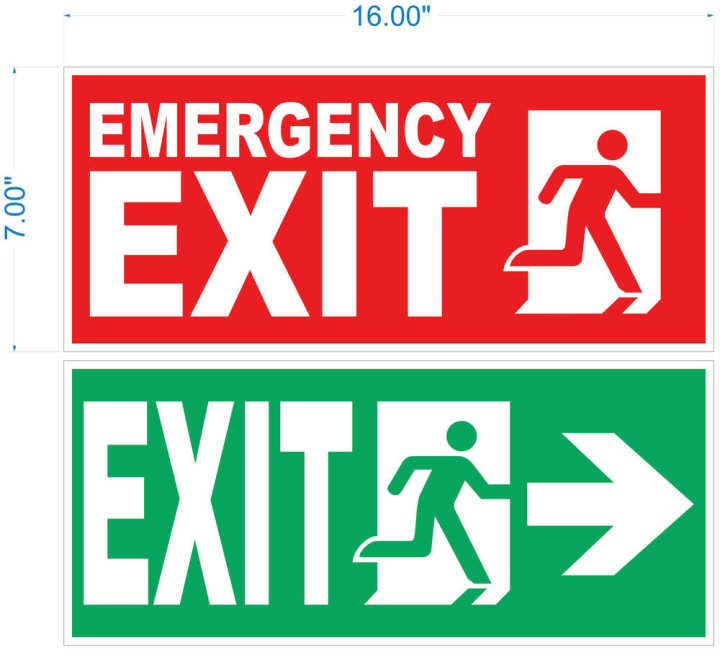 GLOW IN THE DARK Exit Sign with icon and arrow | Emergency Exit | Lazada PH