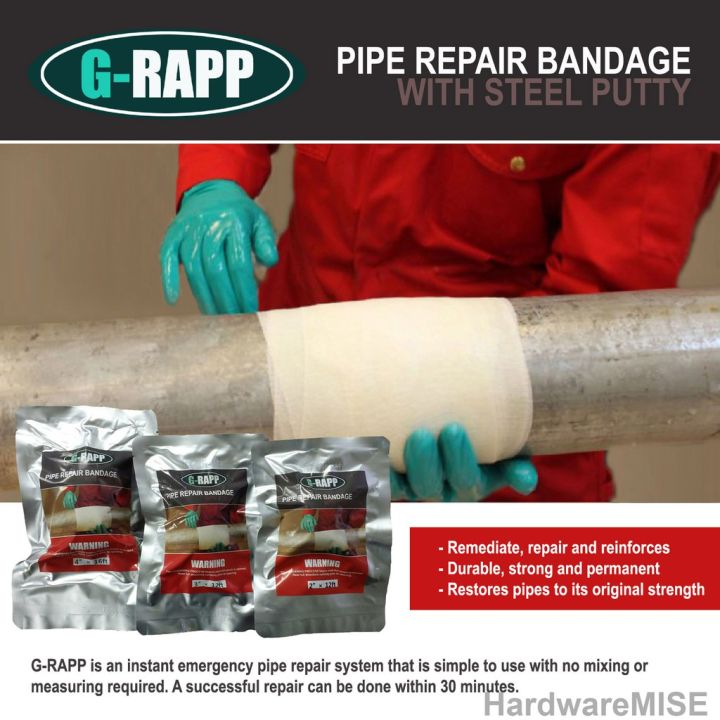 Pipe Repair Bandage No Leakage With Steel Putty G-RAPP | Lazada